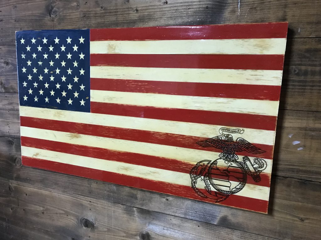 Handmade American Rustic Wooden Flags - Veteran Made Woodworks