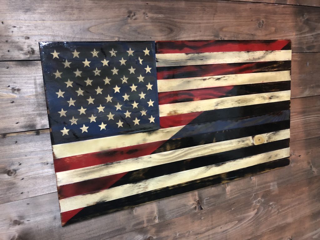 Handmade American Rustic Wooden Flags - Veteran Made Woodworks