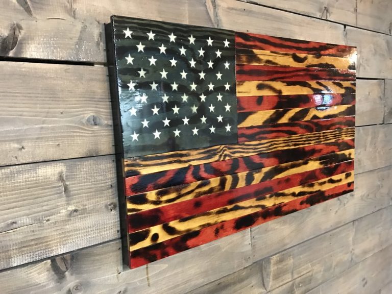 Handmade American Rustic Wooden Flags - Veteran Made Woodworks
