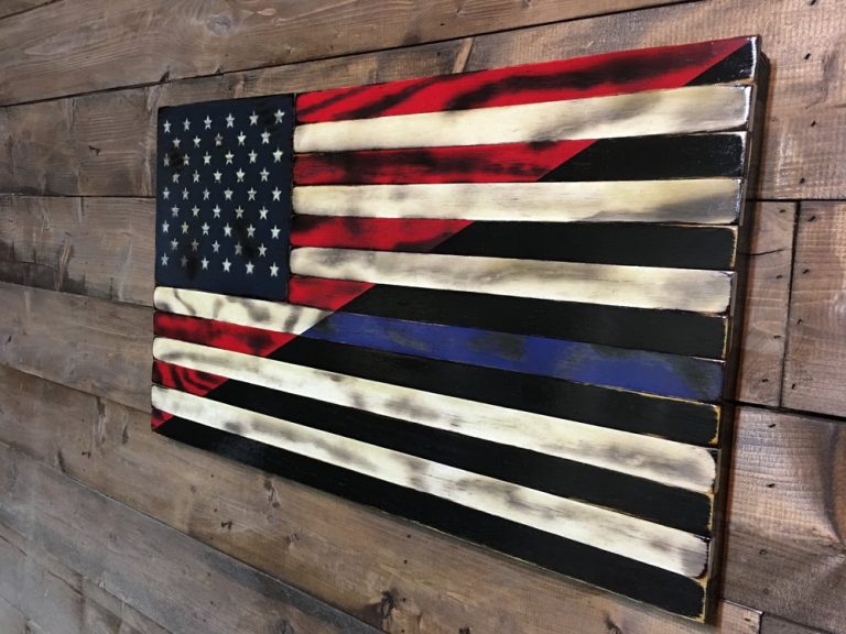 Handmade American Rustic Wooden Flags - Veteran Made Woodworks