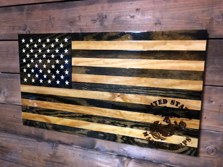 Handmade American Rustic Wooden Flags - Veteran Made Woodworks